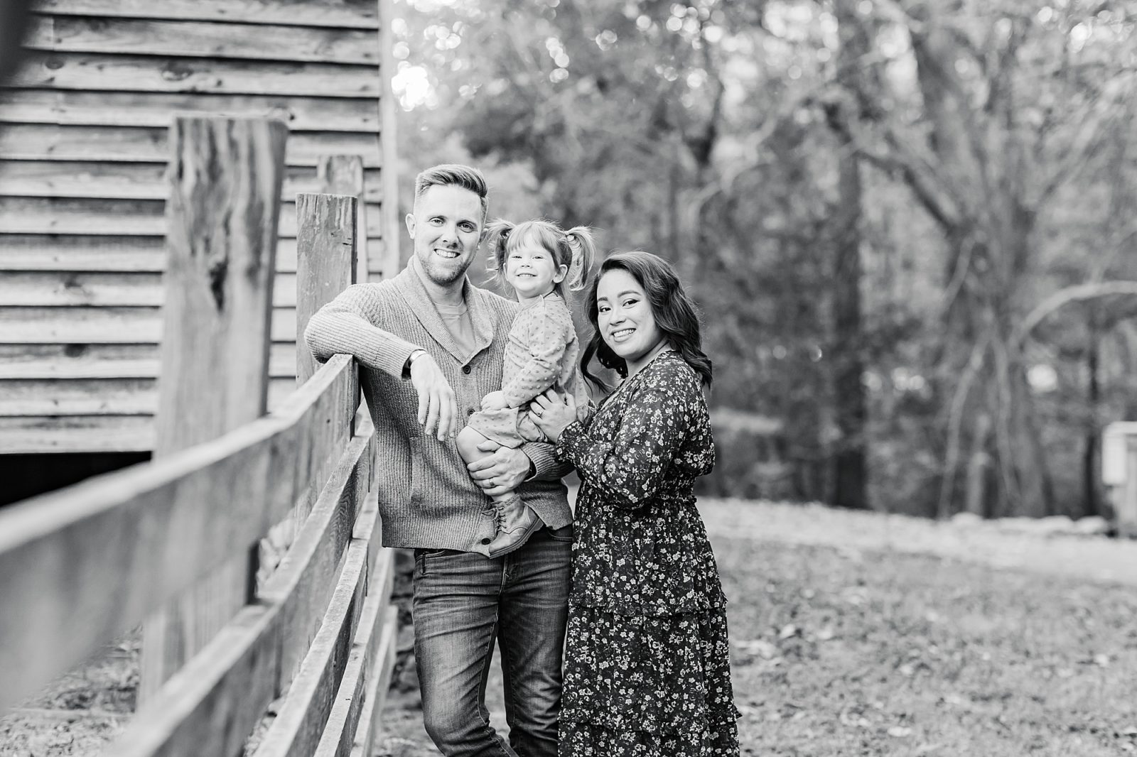 Duluth GA Family Portraits in the Fall for Family of Three